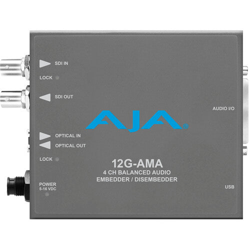 AJA 12G-AMA 12G-SDI Balanced Audio Embedder/Disembedder with Fiber Opt ...