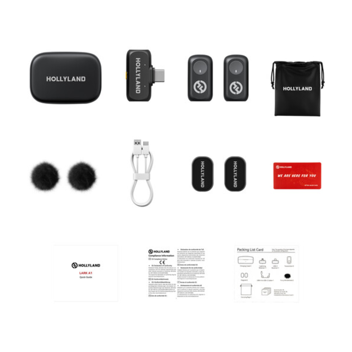 Hollyland LARK A1 Duo 2-Person Wireless Microphone System with USB-C C — Core Media Indonesia
